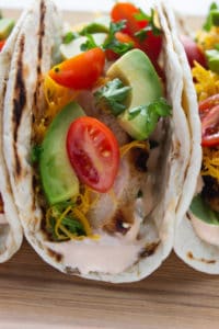 Grilled Lemon Chicken Tacos with Spicy Lemon Sauce - The Teary Onion