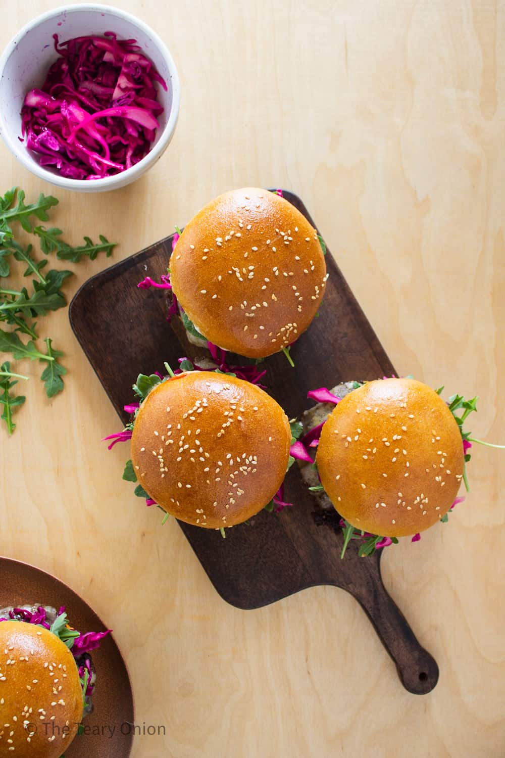 Gourmet Burger Recipe with Pickled Cabbage and Spicy Mayo - The Teary Onion
