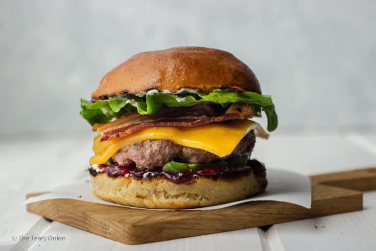 Raspberry Jalapeno Popper Burger - The Teary Onion